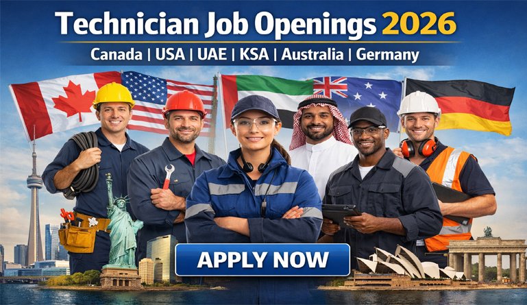 Technician Job Openings 2026 In Canada, UAE, AU, & Germany
